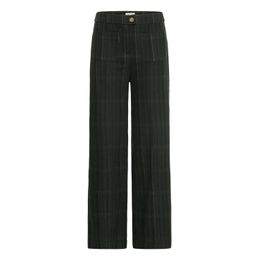 Stoffhose Ichi "Casual IHKATE", Damen, Gr. L, N-Gr, schwarz (schwarz, gr&uuml;n check), Obermaterial: 71% Polyester PES. 27% Viskose CV. 2% Elasthan EL., Hosen Stoffhose
