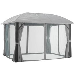 Pavillonseitenteil Konifera "Insektenschutznetz Juno", grau, B:365cm H:196cm, Polyester, Pavillonseitenteile, passend f&uuml;r Pavillon Juno 365x300 cm