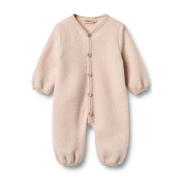 Jumpsuit Wheat "Wheat Wol Body Suit Levi", M&auml;dchen, Gr. 74, pale lila, 100% Wolle, unifarben, normal, Overalls Jumpsuit