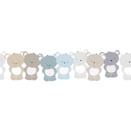 A.S. Cr&eacute;ation Bord&uuml;re A.S. CR&Eacute;ATION "Cute Bears", wei&szlig; (wei&szlig; braun grau), B:0,16m L:5m, Papier, Tapeten, Tapete Kinder Borte Wohnzimmer Schlafzimmer K&uuml;che Design Kinderzimmer