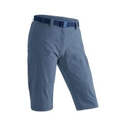 Caprihose Maier Sports "Kluane", Damen, Gr. 46, Normalgr&ouml;&szlig;en, blau (jeansblau), 90% Polyamid, 10% Elasthan, Hosen Caprihose, Damen Shorts, kurze Wanderhose, Outdoorhose mit 2 Taschen, Regular Fit