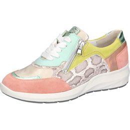 Waldl&auml;ufer Schn&uuml;rschuh WALDL&Auml;UFER "M-TONIA", Damen, Gr. 4 (37), multicolor, Nappaleder, Nubukleder, Veloursleder, Reptilienpr&auml;gung, mehrfarbig, metallic, Schuhe Schn&uuml;rschuh, Schn&uuml;rschuh, Halbschuh, Komfortschuh mit Rei&szlig;verschluss, M-Weite