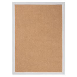 Sisalteppich CarpetFine "Sisal , auch als L&auml;ufer erh&auml;ltlich", wei&szlig;, B:140cm H:5mm L:200cm, Sisal, Teppiche, Sisalteppich, mit farbiger Bord&uuml;re, Anti Rutsch R&uuml;ckseite, viele Gr&ouml;&szlig;en, Wohnzimmer