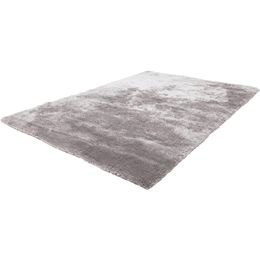Hochflor-Teppich Obsession "My Curacao 490", silber (silberfarben), B:60cm H:35mm L:110cm, Mikropolyester, Teppiche, Uni-Farben, sehr weicher Kuschelflor, handgetuftet