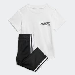 Trainingsanzug adidas originals "ADIBREAK TEE ST", M&auml;dchen, Gr. 92, schwarz, Obermaterial: 100% Baumwolle. Obermaterial 2: 100% Polyester, Sportanz&uuml;ge Trainingsanzug, f&uuml;r Babys, zweiteiliges Set, aus Baumwolle und Polyester
