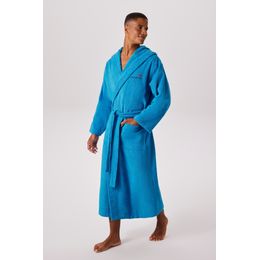 Unisex-Bademantel Kangaroos "Cassidy, f&uuml;r Damen & Herren, Standardl&auml;nge & &Uuml;berl&auml;nge" Gr. S, t&uuml;rkis, L:130cm, Walkfrottee, Hausm&auml;ntel, mit Taschen, M&auml;nner und Frauen, Baumwolle, Reise, Hotel, Sauna, S-3XL