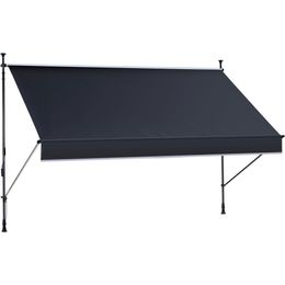 Klemmmarkise Konifera "Torrox mit LED-Lichtstreifen", grau (anthrazit), B:250cm, Polyester, Markisen, Breite/Ausfall: 250/150 cm, mit praktischer Handkurbel