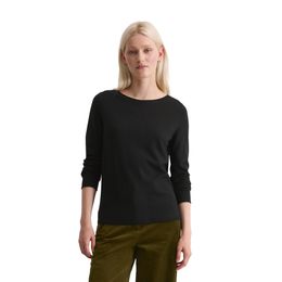 Marc O'Polo Strickpullover MARC O'POLO "aus softem Schurwolle-Mix", Damen, Gr. S, schwarz, Obermaterial: 50% Schurwolle, 33% Viskose, 17% Polyamid, unifarben, U-Boot-Ausschnitt, Pullover Strickpullover
