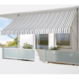 Klemmmarkise Konifera "Altea", grau (grau, wei&szlig;), B:300cm, Polyester, Markisen, Ohne Bohren / einfache Montage, Breite/Ausfall: 300/150 cm