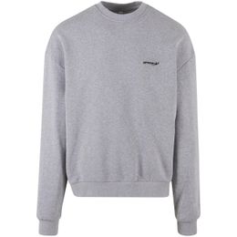 Rundhalspullover "Upscale by Mister Tee Upscale Core EMB Oversize Crewneck", Herren, Gr. XL, grau (erdgrau), 100% Baumwolle, UPSCALE BY MISTER TEE, mehrfarbig, oversize, Rundhals, Pullover Rundhalspullover