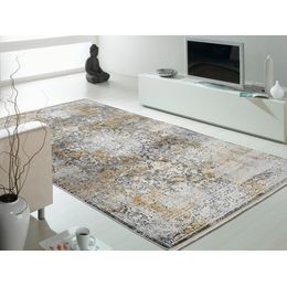 Teppich OCI DIE TEPPICHMARKE "IMPRESSION VERA", bunt (grau, multi), B:67cm H:8mm L:130cm, Viskose, Teppiche, Teppich, Vintage, feine Fransen, leichter Glanz durch Viskose, Wohnzimmer