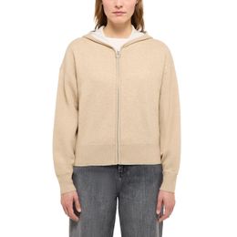 Cardigan Mustang "Damen Style Santa Fe", Damen, Gr. M, beige, Strick, 47% Viskose, 19% Polyacryl, 13% Polyester, 12% Polyamid, 9% Wolle, relaxed fit, Strickjacken
