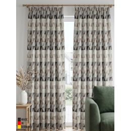 Vorhang WIRTH "Berlare", braun, B:132cm H:145cm, Baumwolle, Polyester, Gardinen, nach Ma&szlig;