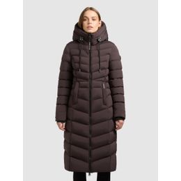 Steppmantel Khujo "INGRAM5", Damen, Gr. XXL (44), braun (moody plum), Steppware, Obermaterial: 100% Polyester. Futter: 100% Nylon. Wattierung: 100% Polyester, unifarben, wadenlang, elastischer Bund, M&auml;ntel Steppmantel, aus pflegeleichter Kunstfaser, Steppware, wadenlanger Schnitt