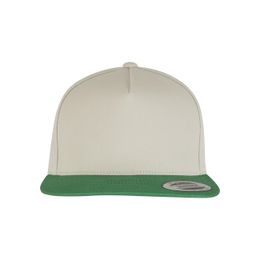 Flex Cap Flexfit "Flexfit Unisex Classic 5 Panel Snapback", Gr. onesize, beige, gr&uuml;n, 100% Baumwolle, Caps