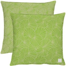 Dekokissen Apelt "3961" Gr. 2, gr&uuml;n (hellgr&uuml;n, gemustert), B:46cm L:46cm, Polyester, Dekokissen_Sitzkissen_Kissenh&uuml;llen, Wendekissenh&uuml;lle ohne F&uuml;llung
