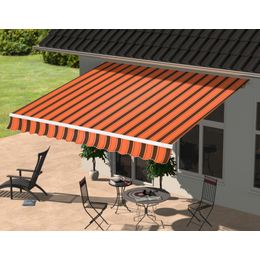 Gelenkarmmarkise Konifera "Marbella", orange (orange, braun), B:195cm, Polyester, Markisen, Gelenkarm-Markise, Breite/Ausfall: 195/150 cm, in versch. Farben