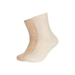 Socken Camano "cosy wool Rib 2er Pack", Herren, Gr. 35-38, egret, 45% Polyacryl, 35% Wolle, 20% Polyamid, uni, Socken Socken, 2er Pack W&auml;rmende Qualit&auml;t f&uuml;r kalte Tage, Weiche Zehennaht