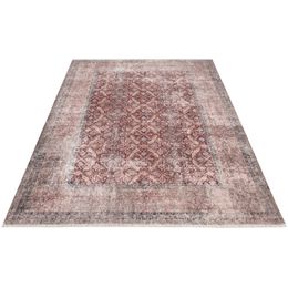 Teppich Obsession "My Maurea 780", rot, B:200cm H:6mm L:290cm, Baumwolle, Polyester, Teppiche, Teppich, Orientalisches Muster, Vintage Design, mit Fransen, Wohnzimmer