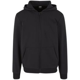 Outdoorjacke Urban Classics "Urban Classics Herren Cozy Zip Hoody", Herren, Gr. S, schwarz, 95% Baumwolle, 5% Elasthan, unifarben, loose fit, ohne Ausschnitt, Jacken Outdoorjacke