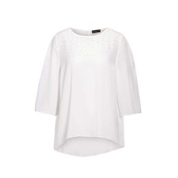 Kurzarmbluse GOLDNER "Kurzgr&ouml;&szlig;e Elegante Bluse aus Chiffon mit Glitzersteinen", Damen, Gr. 23, beige (cremewei&szlig;), Obermaterial: 100% Polyester PES., festlich, normal, Sonstiges, Blusen, Ohne