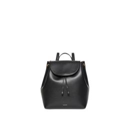 Cityrucksack Calvin Klein "FOIL LOGO FLAP BACKPACK", Damen, Gr. B/H/T: 24cm x 30cm x 16cm, schwarz (schwarz, toasted coconut), Lederimitat, unifarben, Basic, Rucks&auml;cke Cityrucksack, Damen Freizeitrucksack, Beuteltasche mit Logoschriftzug