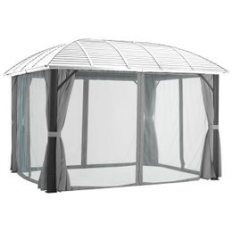 Pavillonseitenteil Konifera "Insektenschutznetz Juno", grau, H:196cm, Polyester, Pavillonseitenteile, passend f&uuml;r Pavillon Juno 420x300 cm
