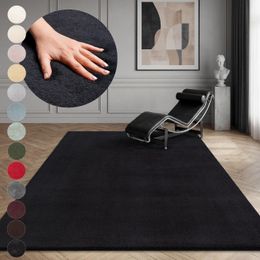 Teppich OTTO HOME "Arabell, Kunstfellteppich, Felloptik, waschbar", schwarz, B:80cm H:16mm L:300cm, Polyester, Teppiche, Teppich, flauschig, kuschelig, Anti-Rutsch-Unterseite, Wohnzimmer, Schlafzimmer