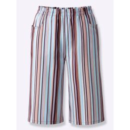 Bermudas Classic Basics, Damen, Gr. 50, Normalgr&ouml;&szlig;en, blau (aqua, gestreift), 100% Baumwolle, gemustert, gestreift, mehrfarbig, knielang, Hosen Bermudas
