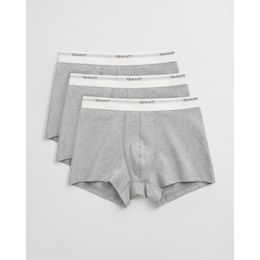 Trunk Gant "CORE TRUNK 3-PACK", Herren, Gr. 3XL, 3 Stk., grau (light grau melange), Jersey, Obermaterial: 95% Baumwolle, 5% Elasthan, eng, Unterhosen