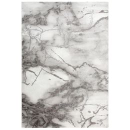 Teppich my home "Juliet" Gr. 7, grau, B:240cm H:12mm L:340cm, Kunstfaser, Teppiche, Teppich, modernes Marmor-Design, Kurzflor, pflegeleicht, weich