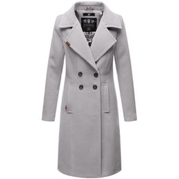Wintermantel Navahoo "Wooly", Damen, Gr. S (36), grau (kieselgrau), Obermaterial: 90% Acryl, 8% Viskose, 2% Elasthan. Innenfutter: 100% Polyester. &Auml;rmelfutter: 100% Polyester, tailliert ca. Mitte Oberschenkel, &Auml;rmel ohne &Auml;rmelschlitz normaler Saum, M&auml;ntel Wintermantel, edler Damen Trenchcoat in Wollmantel-Optik