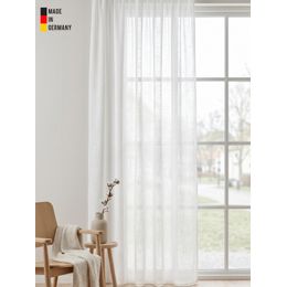 Gardine WIRTH "Mara", wei&szlig;, B:200cm H:120cm, Polyester, Gardinen, Gardine, Fertig-Store mit FB 1:3 nach Ma&szlig;