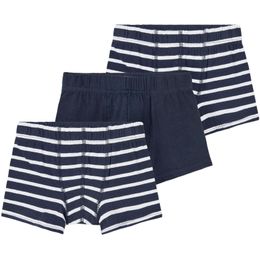 Trunk name it "NKMTIGHTS 3P NOOS", Jungen, Gr. 104, 3 Stk., blau (schwarz sapphir), Jersey, Obermaterial: 95% Baumwolle, 5% Elasthan, gestreift, eng, Unterhosen, normal, Jersey, abgestepptes B&uuml;ndchen