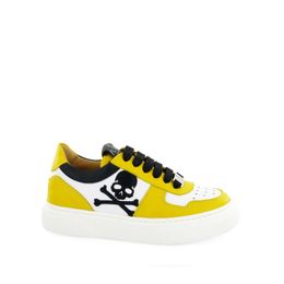 Sneaker Philipp Plein "Skull", Jungen, Gr. 31, Normalschaft, 0901, gelb, wei&szlig;, Schuhe Sneaker