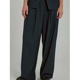 Chinohose NORR "NORR Trouser Kandria", Damen, Gr. 36, Normalgr&ouml;&szlig;en, schwarz (braun pinstripe), Obermaterial: 70% Polyester, 28% Viskose, 2% Elasthan, Hosen Chinohose