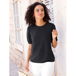 Kurzarmshirt Inspirationen "Kurzarm-Shirt", Damen, Gr. 36, schwarz, 50% Modal, 44% Polyester, 6% Elasthan, unifarben, Rundhals, Shirts