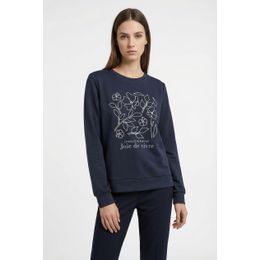 Sweatshirt soyaconcept "SC-BANU 287", Damen, Gr. L, navy, Sweatware, Obermaterial: 48% Modal, 48% Polyester, 4% Elasthan, bedruckt, regular fit normal, Rundhals, Rippb&uuml;ndchen, Sweatshirts Sweatshirt, aus Viskosemischung mit Modal, Polyester und Elasthan, Regular Fit
