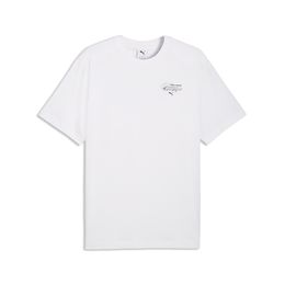 T-Shirt Puma "Graphic Slogan Relaxed T-Shirt Herren", Herren, Gr. XL, wei&szlig;, Obermaterial: 100% Baumwolle. Rippe: 80% Baumwolle, 20% Polyester, bedruckt, relaxed fit, Rundhals, Shirts T-Shirt