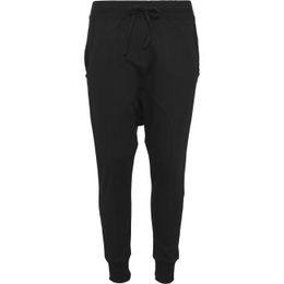 Sweathose Urban Classics "Urban Classics Damen Ladies Light Fleece Sarouel Pant", Damen, Gr. S, US-Gr&ouml;&szlig;en, schwarz, 60% Baumwolle, 40% Polyester, unifarben, relaxed fit, Hosen Sweathose