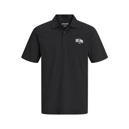 Jack & Jones PlusSize Poloshirt "JJAERO POLO SS PLS", Herren, Gr. 4XL, schwarz, Jersey, Obermaterial: 100% Baumwolle, JACK & JONES PLUSSIZE, bedruckt, regular fit normal, ohne Ausschnitt, Shirts, Baumwolle, regular fit