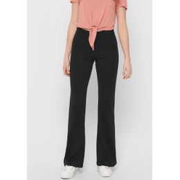 Jerseyhose Only "ONLFEVER &ndash; Jerseyhose mit Stretch und ausgestelltem Bein", Damen, Gr. L (40), L&auml;nge 34, schwarz (schwarz 34), Jersey, Obermaterial: 95% Polyester, 5% Elasthan, unifarben, skinny fit lang, Hosen Jerseyhose, skinny fit, casual, Jersey, Polyester, ohne Ausschnitt