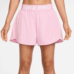 Shorts Nike "W NP DF 365 3IN SHORT WVN", Damen, Gr. L, N-Gr, rosa (pink foam, wei&szlig;), Obermaterial: 86% Polyester, 14% Elasthan, Hosen Shorts, mit Dri-FIT-Technologie, leichtes Webmaterial, mit Jacquard-Bund