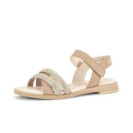 Riemchensandale Gabor "Riemchensandale", Damen, Gr. 38,5, beige, Schuhe Riemchensandale