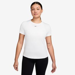 T-Shirt Nike "W NK ONE CLASSIC DF SS TOP", Damen, Gr. L, wei&szlig;, schwarz, Jersey, Obermaterial: 89% Polyester, 11% Elasthan, normal, Rundhals, Shirts T-Shirt, sportlich, Kurzarm, f&uuml;r Fitness und Freizeit, Rundhalsausschnitt
