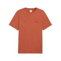 T-Shirt Puma "Porsche Legacy Essentials T-Shirt Herren", Herren, Gr. S, amarena orange, Obermaterial: 100% Baumwolle. Kragen: 29% Polyester, 71% Baumwolle. Rippe: 70% Baumwolle, 30% Polyester, clean, regular fit, Rundhals, Shirts T-Shirt