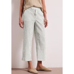Stoffhose Street One "Style Emee", Damen, Gr. 44, L&auml;nge 26, sanftes wei&szlig; (l&auml;nge 26), Web, Obermaterial: 57% Baumwolle, 42% Polyester, 1% Elasthan. Futter: 100% Polyester, gestreift, loose fit kn&ouml;chelfrei, Hosen Stoffhose, mit elastischem Bund