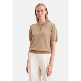 Polokragenpullover Seidensticker, Damen, Gr. L, gold, 68% Baumwolle, 32% metallisierte Fasern, regular fit, Pullover, Polo