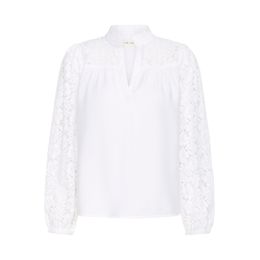 Langarmbluse Cream "Bluse langarm CRLiselin", Damen, Gr. 34, wei&szlig; (snow wei&szlig;), Obermaterial: 80% Viskose LENZING ECOVERO CV LenzEcov. 20% Nylon NY., Blusen