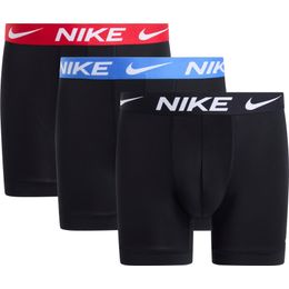 Boxer NIKE UNDERWEAR "BOXER BRIEF 3PK", Herren, Gr. M, 3 Stk., schwarz (schwarz, uni rot, blau crystal, schwarz wb), Jersey, Obermaterial: 92% Polyester, 8% Elasthan, k&ouml;rpernah, Unterhosen, mit Logo-Elastikbund